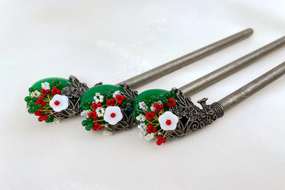 Full Bloom Traditional Korean Hair Pin Ornament – LEEHWA WEDDING & HANBOK